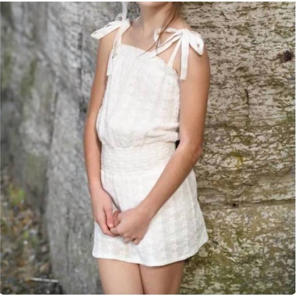 Katie J NYC | Dresses | New Katie J Nyc Tween Karlie Romper Dress In White Eyelet | Poshmark